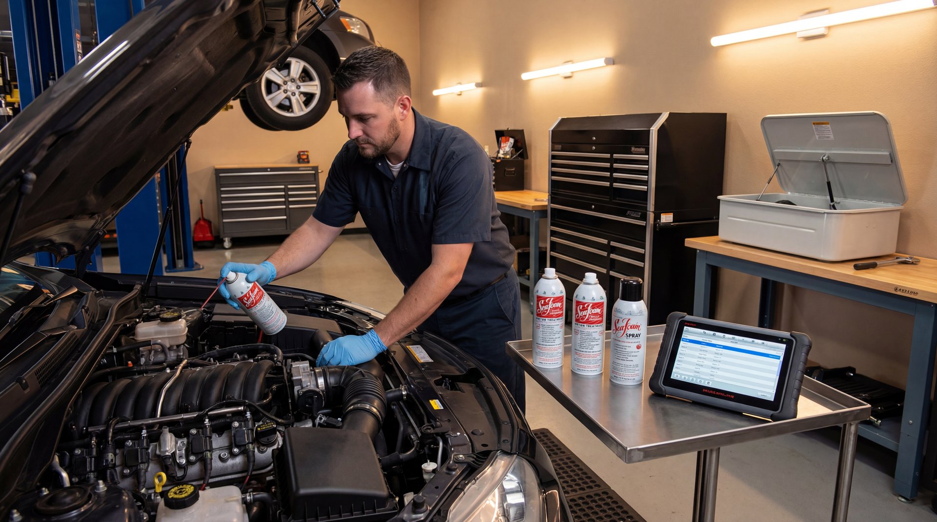 DIY at home fuel system cleaning with seafoam - Flat Rate Mechanic