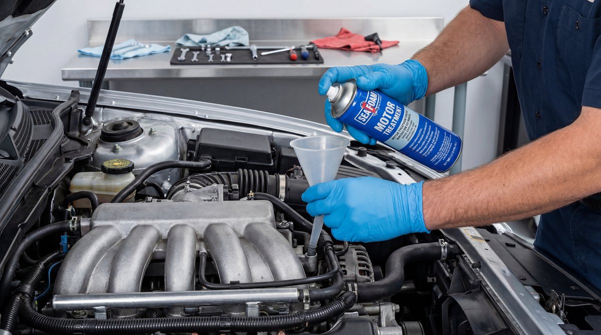 DIY at home fuel system cleaning with seafoam - Flat Rate Mechanic